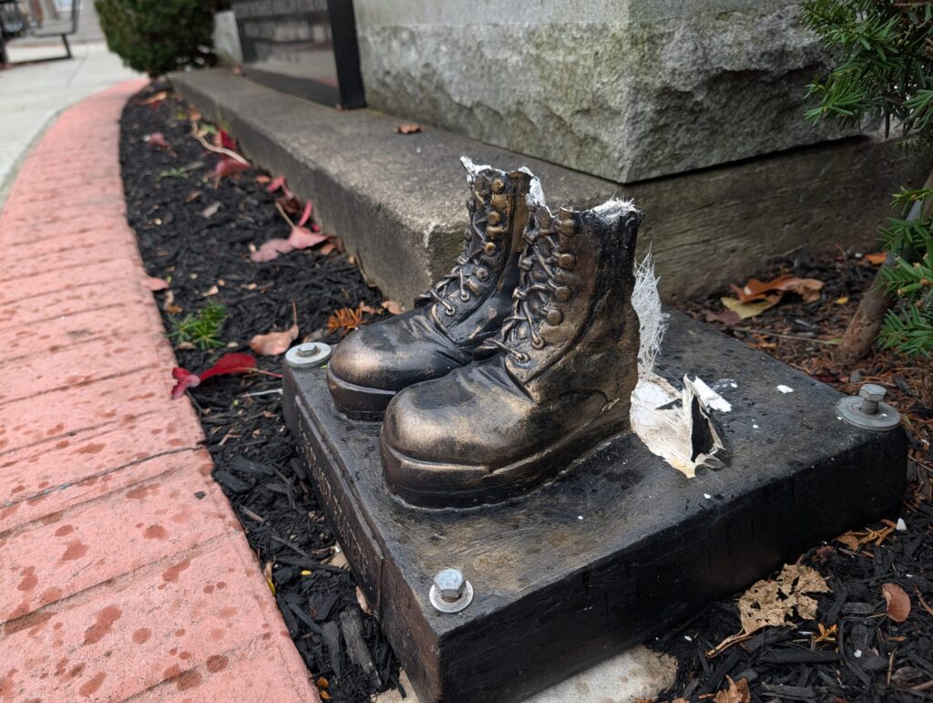 Veterans Square statue damaged - The Bradford Era