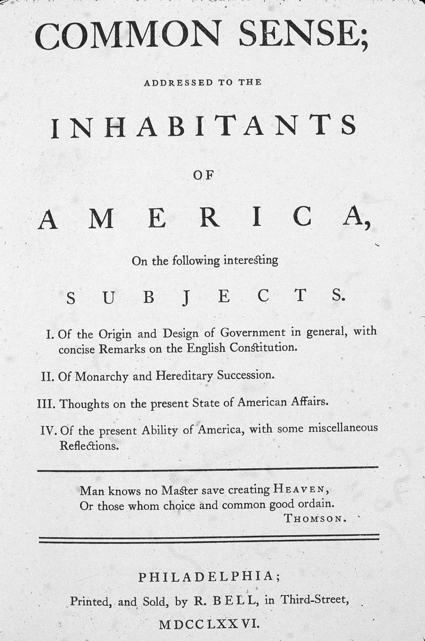 America’s ‘Common Sense’ revolution - The Bradford Era